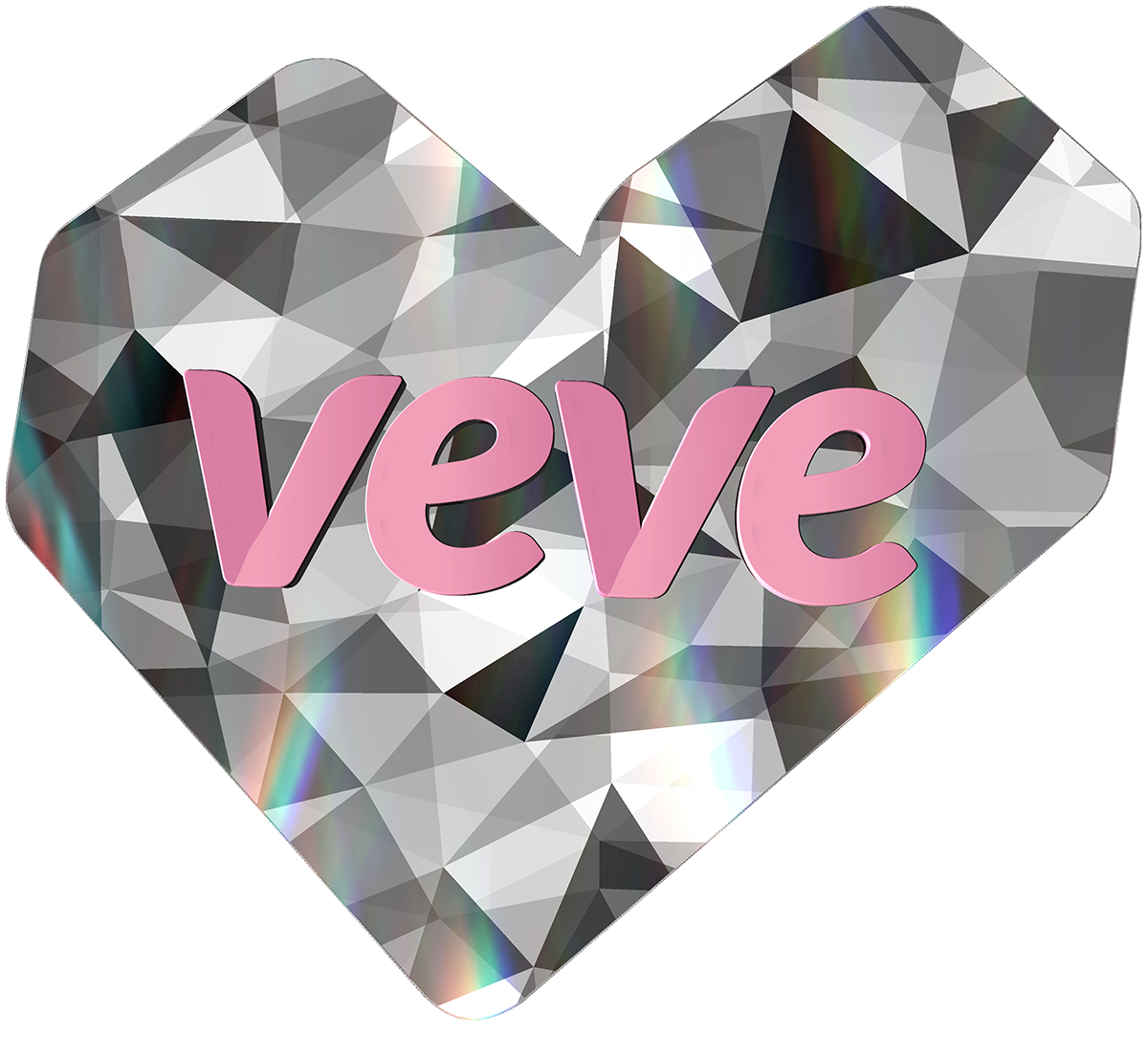 VeVe Heart Logo - Pink & Silver Diamond | VeVe