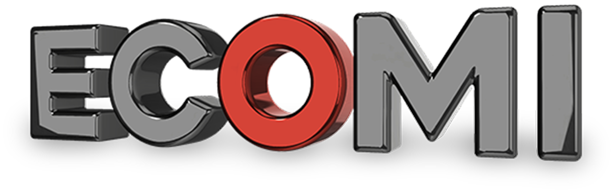 ECOMI Logo Red Silver Digital Collectible | VeVe